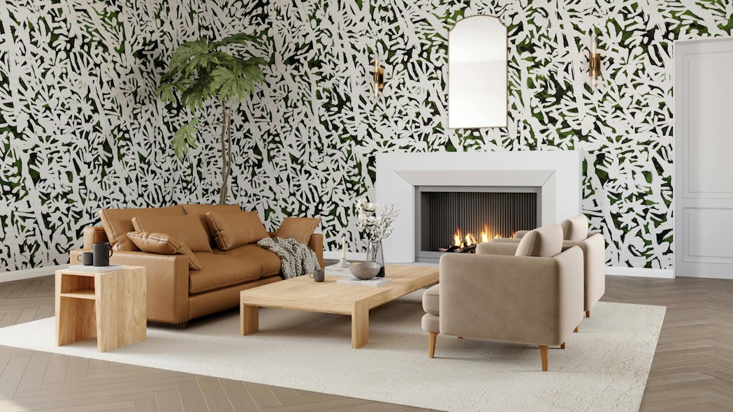 This Sisal Wallcovering Features a Bold Pattern with Metallic Foil ...